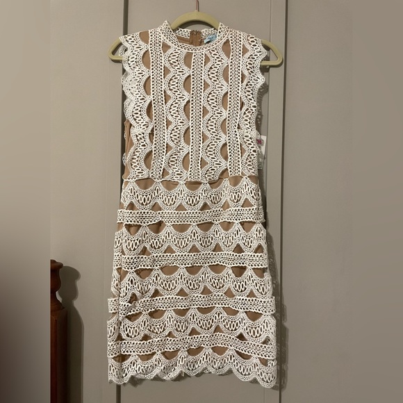 She + Sky | Dresses | She Sky White Lace Overlay Dress | Poshmark